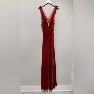 CETIMS | Dresses | Nwt Cetims Velvet Vneck Criss Cross Long Gown Dress ...